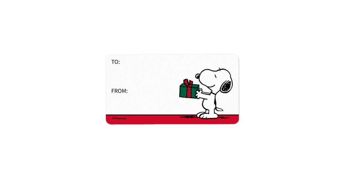 Peanuts | Snoopy Christmas Gift Giver Gift Tag | Zazzle