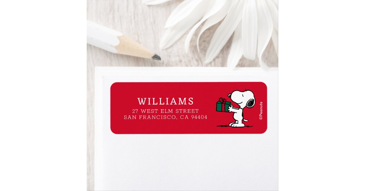 Peanuts | Snoopy Christmas Gift Giver Label | Zazzle
