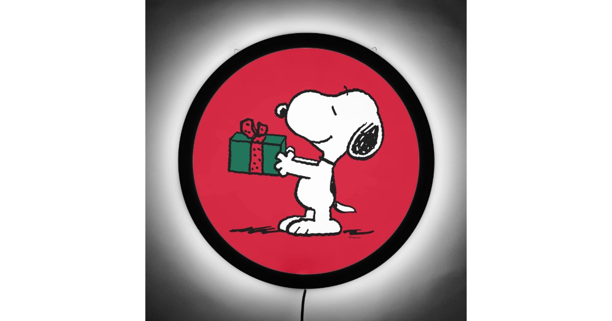 Peanuts | Snoopy Christmas Gift Giver LED Sign | Zazzle