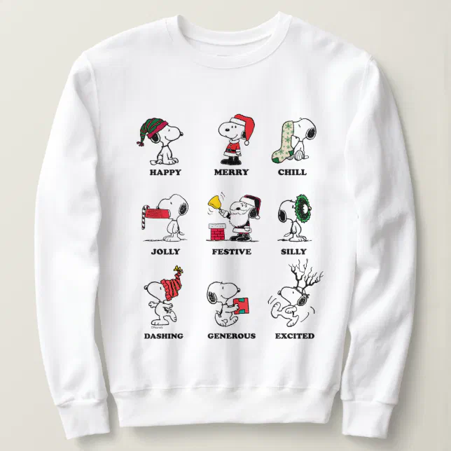 Peanuts | Snoopy Christmas Holiday Moods Sweatshirt | Zazzle