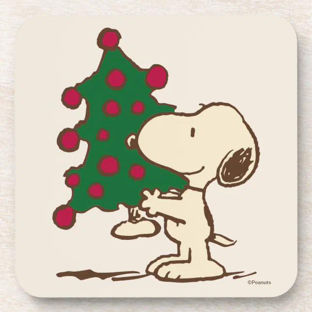 Peanuts | Snoopy Christmas Tree Beverage Coaster | Zazzle Peanuts | Snoopy Christmas Tree Beverage Coaster | Zazzle