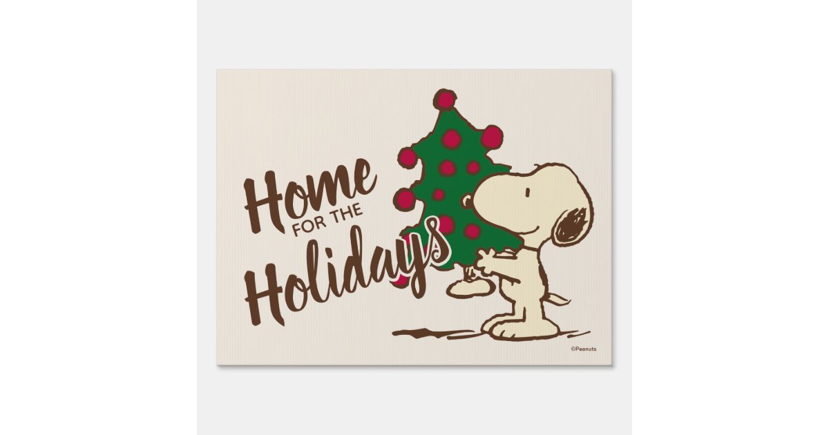 Peanuts | Snoopy Christmas Tree Sign | Zazzle