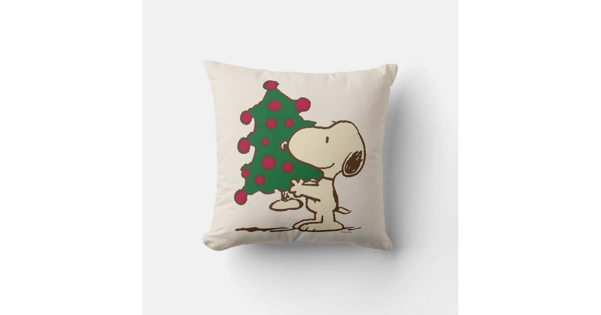 Peanuts | Snoopy Christmas Tree Throw Pillow | Zazzle