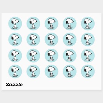 Peanuts | Snoopy Classic Round Sticker | Zazzle