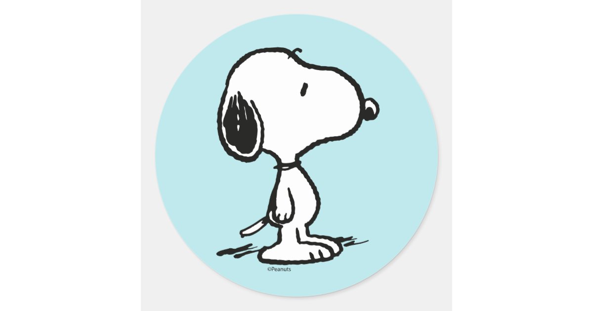 Peanuts | Snoopy Classic Round Sticker | Zazzle
