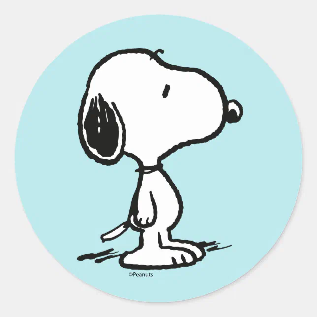 Peanuts | Snoopy Classic Round Sticker | Zazzle