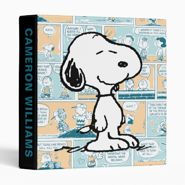 Peanuts | Snoopy Comic Pattern 3 Ring Binder | Zazzle