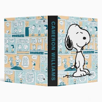 Peanuts | Snoopy Comic Pattern 3 Ring Binder | Zazzle