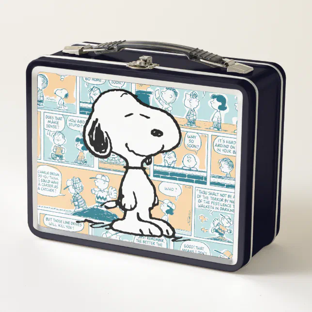 Peanuts | Snoopy Comic Pattern Metal Lunch Box | Zazzle