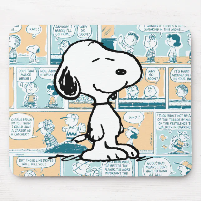 Peanuts | Snoopy Comic Pattern Mouse Pad | Zazzle