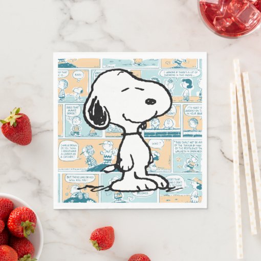 Peanuts | Snoopy Comic Pattern Napkins | Zazzle