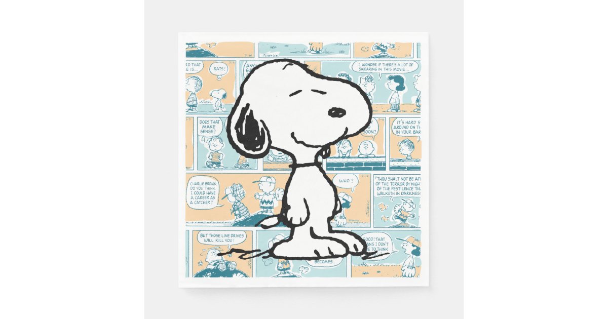 Peanuts | Snoopy Comic Pattern Napkins | Zazzle