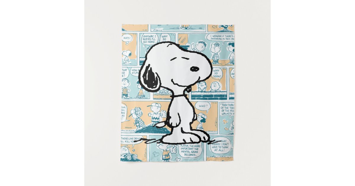 Peanuts | Snoopy Comic Pattern Tapestry | Zazzle