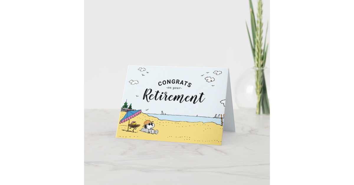 Peanuts | Snoopy Congrats on Your Retirement Card | Zazzle