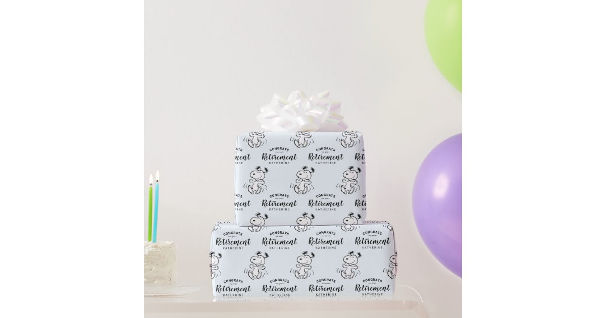 Peanuts | Snoopy Congrats on Your Retirement Wrapping Paper | Zazzle