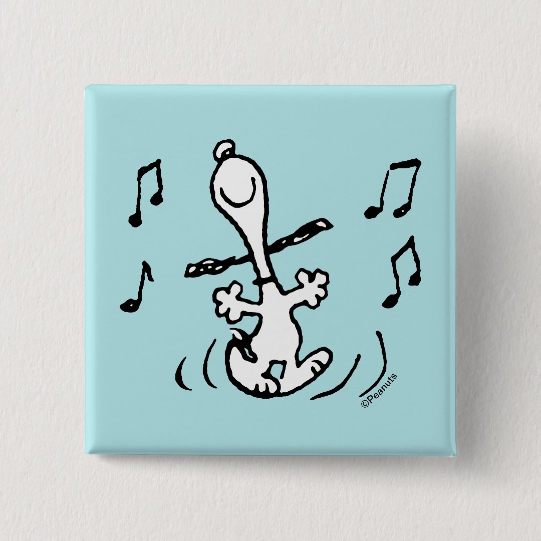 Peanuts | Snoopy Dancing Button | Zazzle