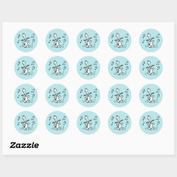 Peanuts | Snoopy Dancing Classic Round Sticker | Zazzle