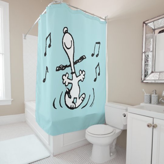 Peanuts | Snoopy Dancing Shower Curtain | Zazzle.com
