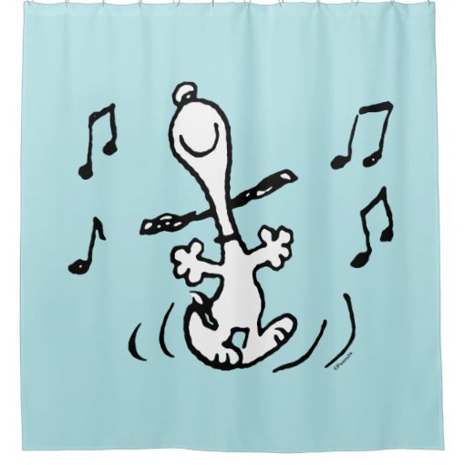 Peanuts | Snoopy Dancing Shower Curtain | Zazzle