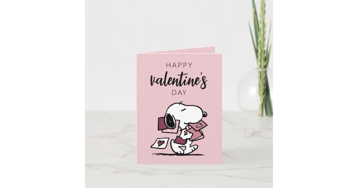 Peanuts | Snoopy Delivers Valentines Card | Zazzle