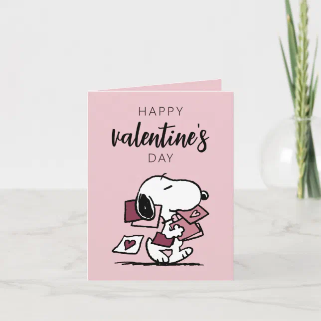 Peanuts | Snoopy Delivers Valentines Card | Zazzle