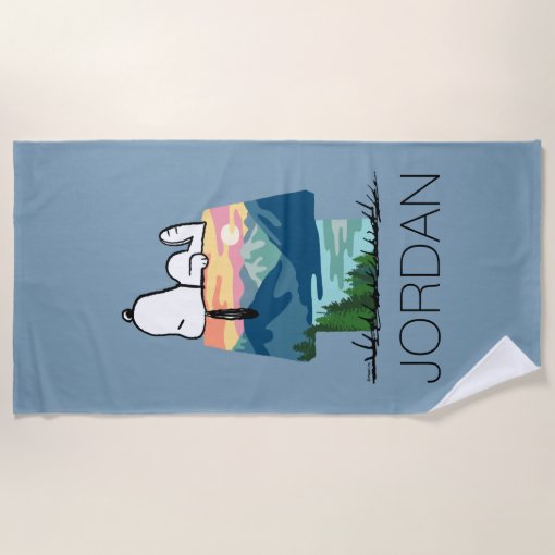 Peanuts | Snoopy Dog House Sunrise Beach Towel | Zazzle