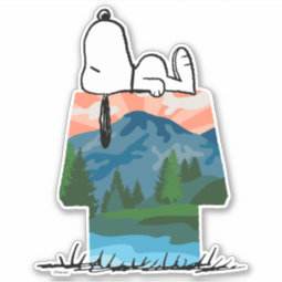 Peanuts | Snoopy Dog Sunset View Sticker | Zazzle