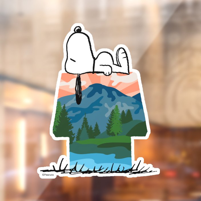 Peanuts | Snoopy Dog Sunset View Window Cling | Zazzle