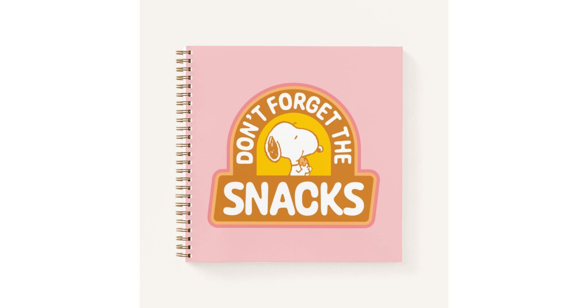 Peanuts | Snoopy Don't Forget the Snacks Notebook | Zazzle