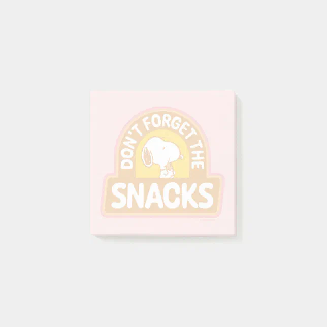 Peanuts | Snoopy Don't Forget the Snacks Post-it Notes | Zazzle