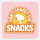 Peanuts | Snoopy Don't Forget the Snacks Square Sticker | Zazzle