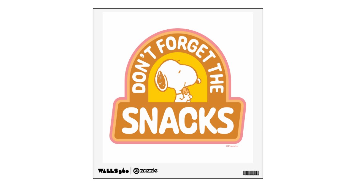 Peanuts | Snoopy Don't Forget the Snacks Wall Decal | Zazzle