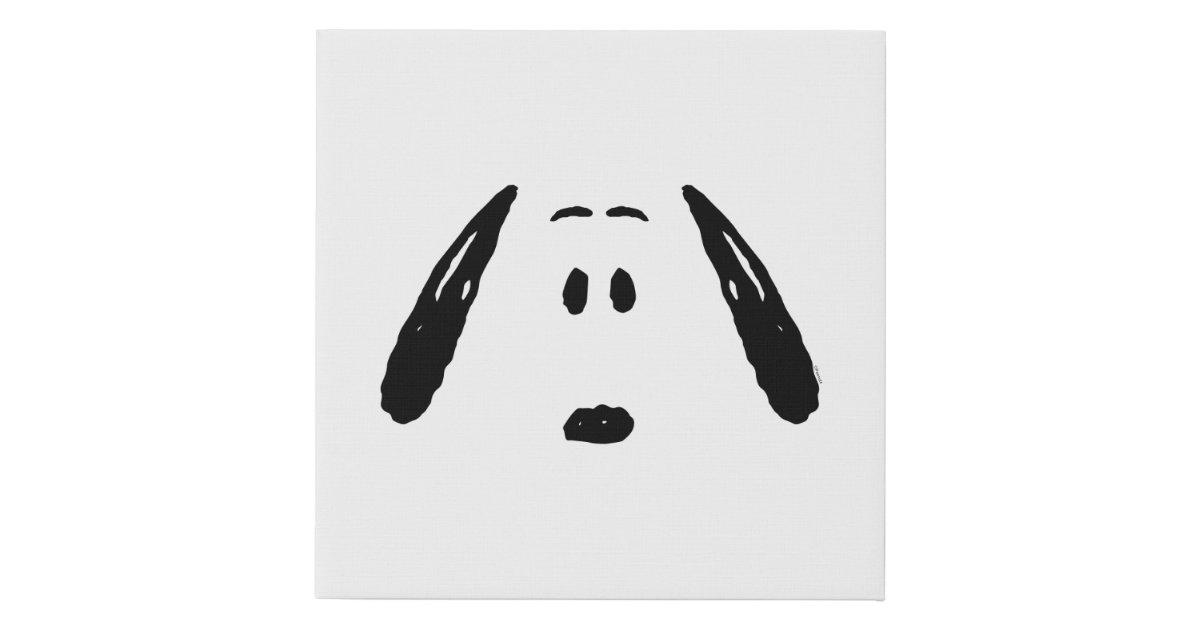 Peanuts | Snoopy Face Faux Canvas Print | Zazzle