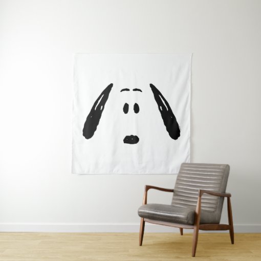 Peanuts | Snoopy Face Tapestry | Zazzle