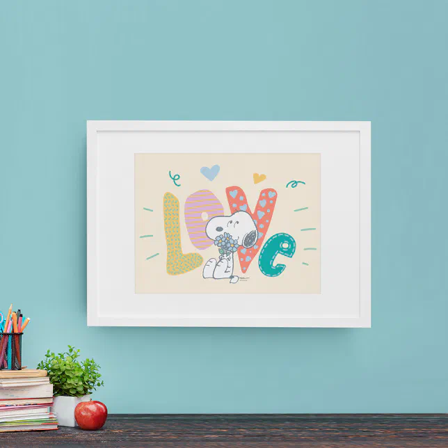 Peanuts | Snoopy Flower Love Poster | Zazzle