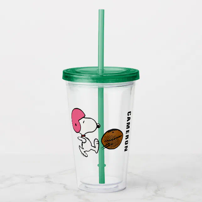 Peanuts | Snoopy Football Kicker Acrylic Tumbler | Zazzle