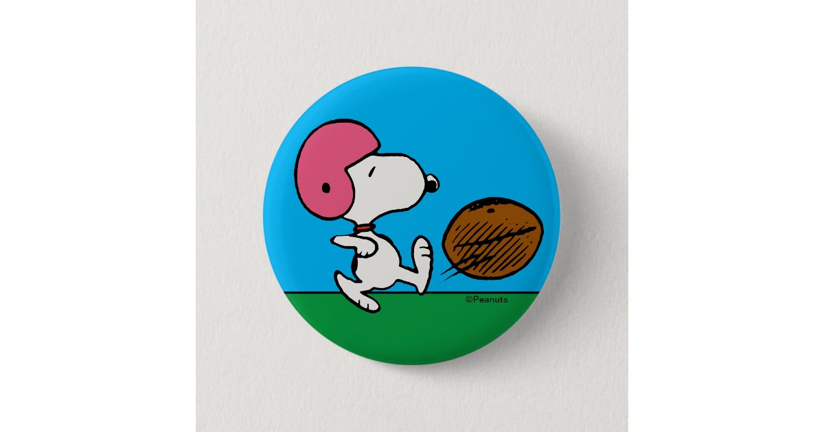 Peanuts | Snoopy Football Kicker Button | Zazzle