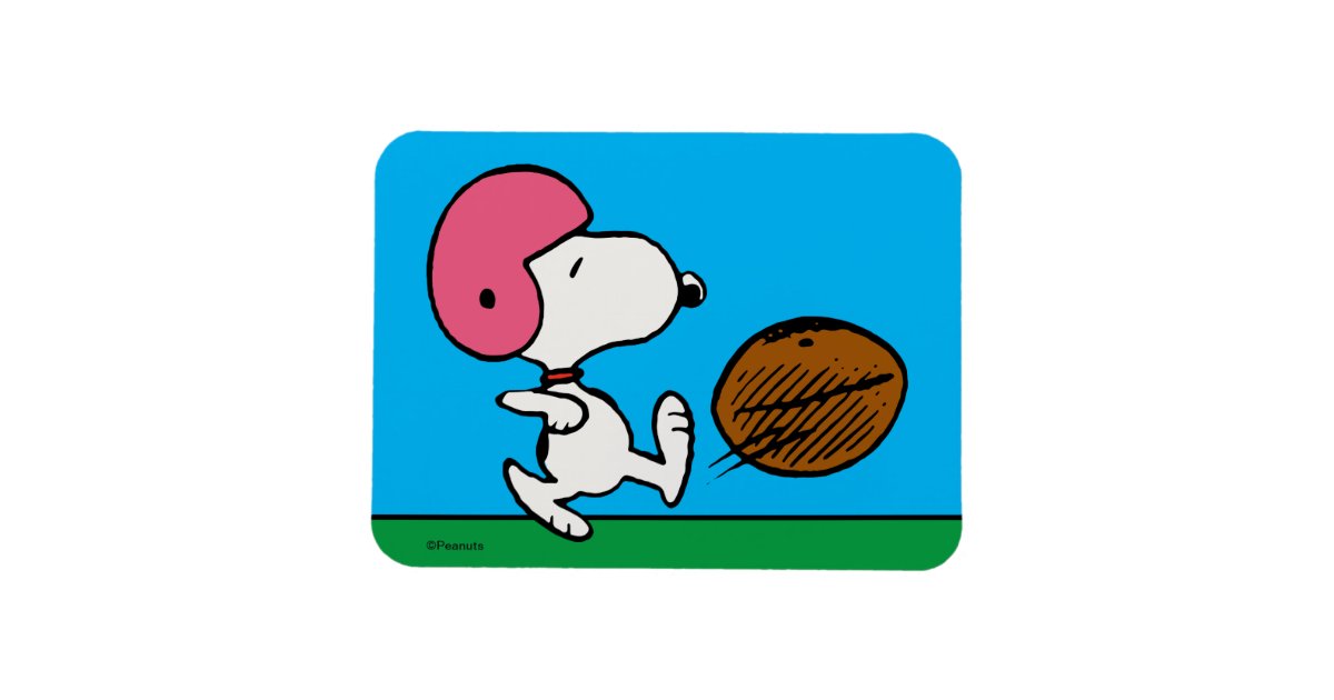 Peanuts | Snoopy Football Kicker Magnet | Zazzle