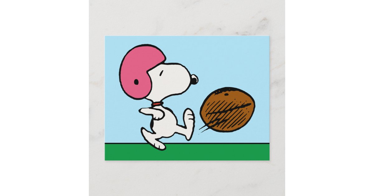 Peanuts | Snoopy Football Kicker Postcard | Zazzle