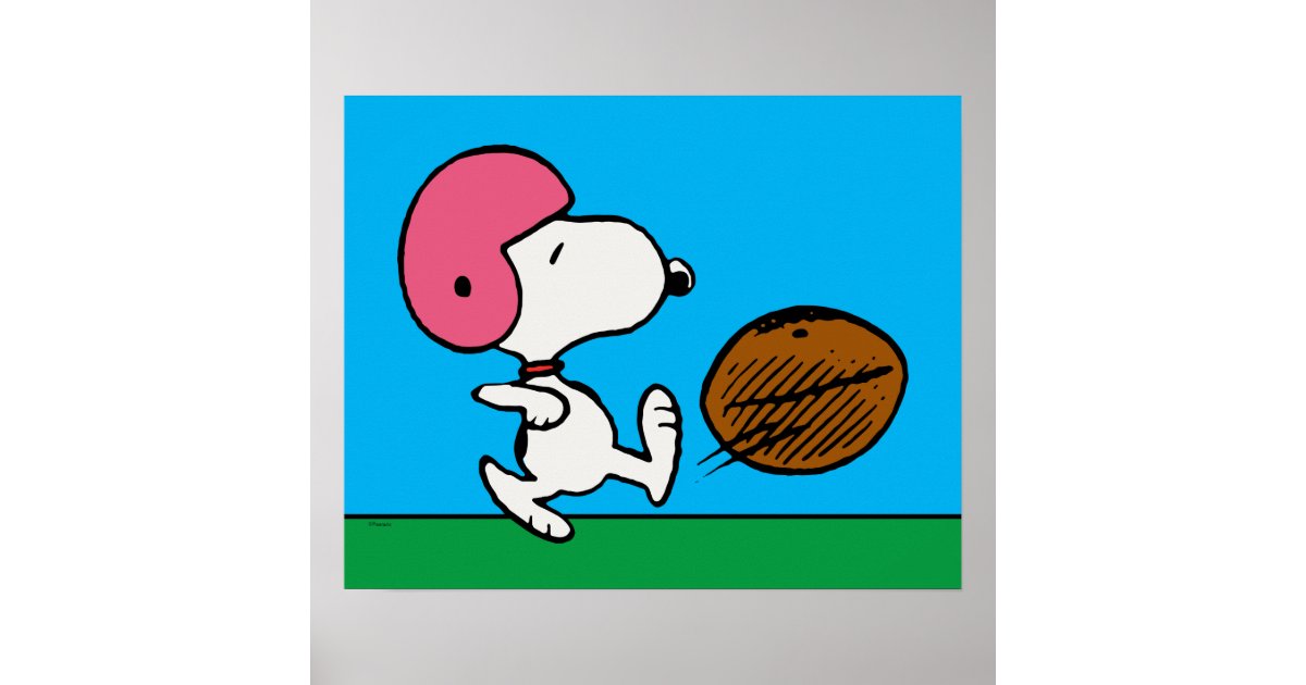 Peanuts | Snoopy Football Kicker Poster | Zazzle
