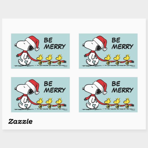 Peanuts | Snoopy & Friends Winter Scarf Rectangular Sticker | Zazzle