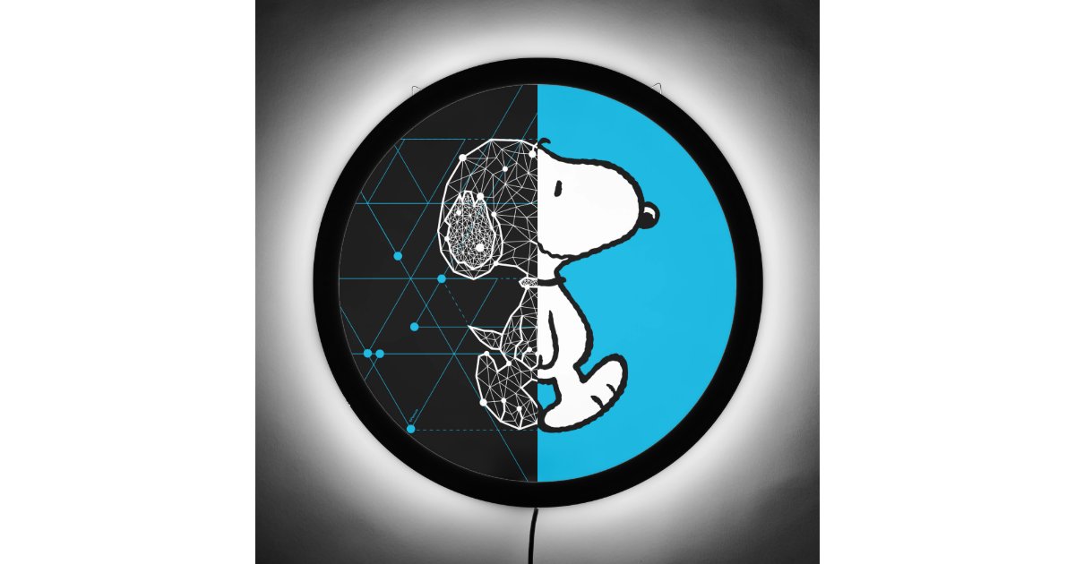 Peanuts | Snoopy Geometric Design LED Sign | Zazzle