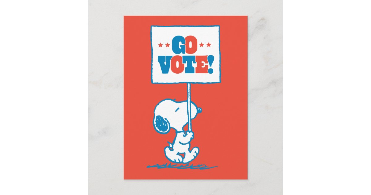 Peanuts | Snoopy - Go Vote Sign Postcard | Zazzle