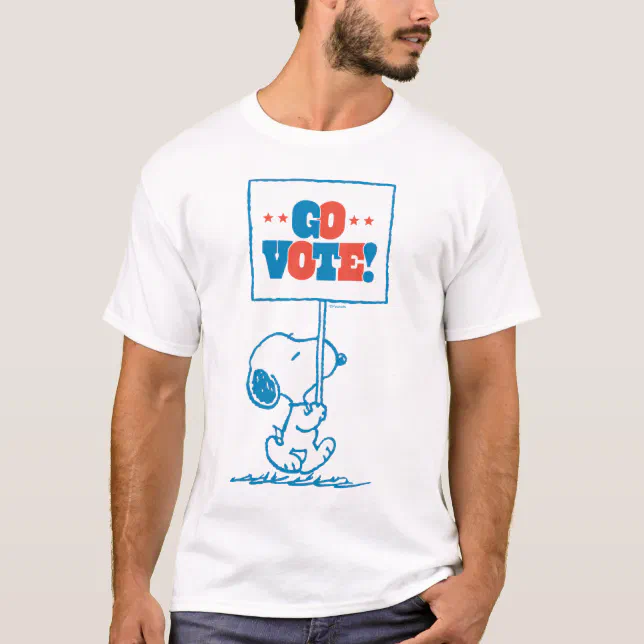 Peanuts | Snoopy - Go Vote Sign T-Shirt | Zazzle