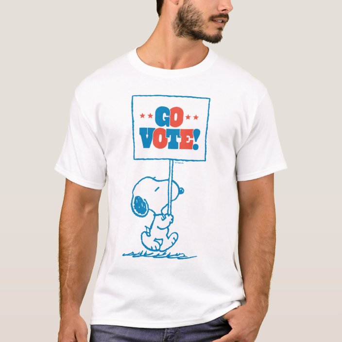 Peanuts | Snoopy - Go Vote Sign T-Shirt | Zazzle.com