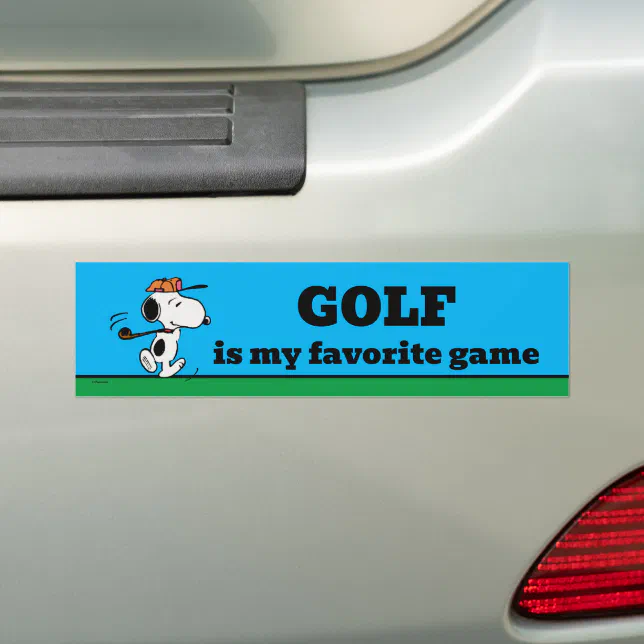 Peanuts | Snoopy Golf Swing Bumper Sticker | Zazzle