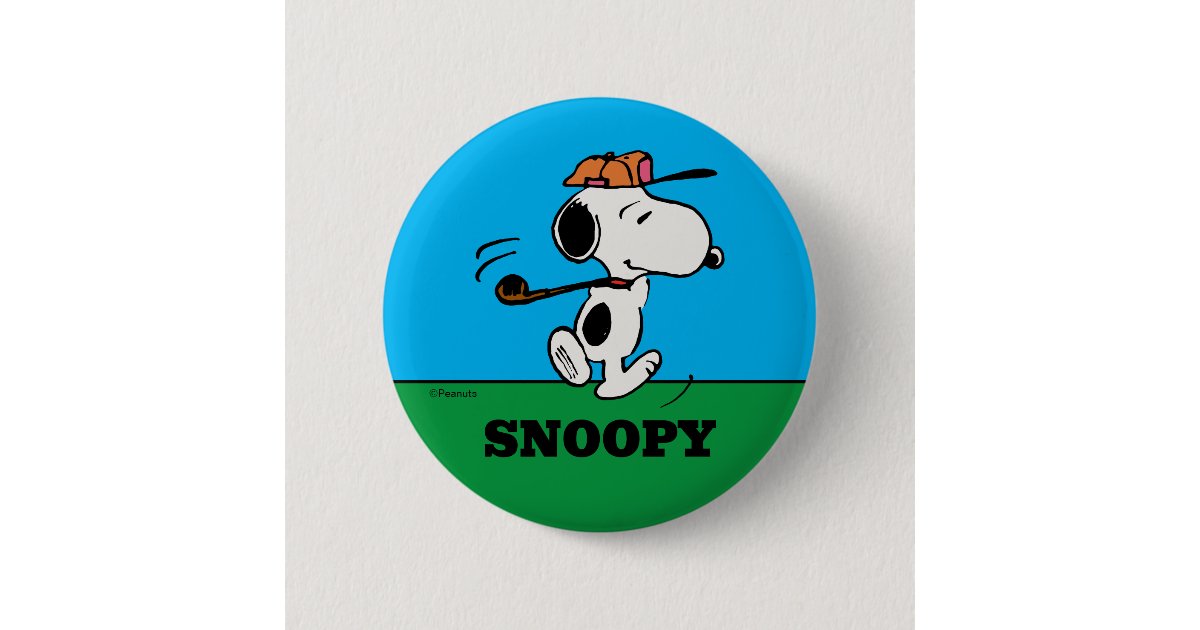 Peanuts | Snoopy Golf Swing Button | Zazzle