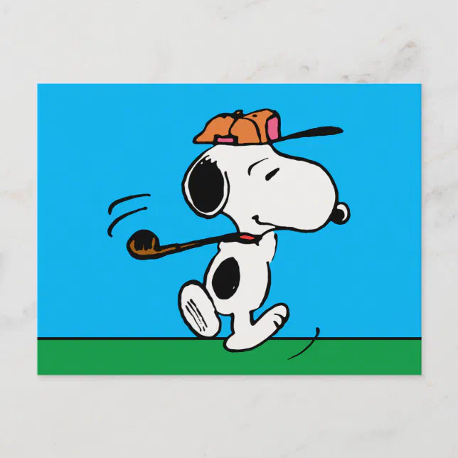 Peanuts | Snoopy Golf Swing Postcard | Zazzle