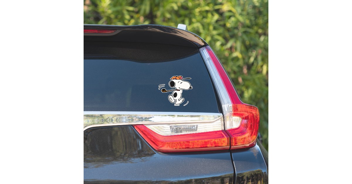 Peanuts | Snoopy Golf Swing Sticker | Zazzle