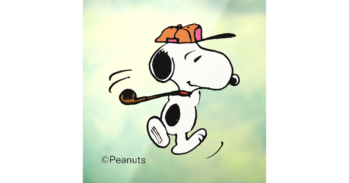 Peanuts | Snoopy Golf Swing Window Cling | Zazzle